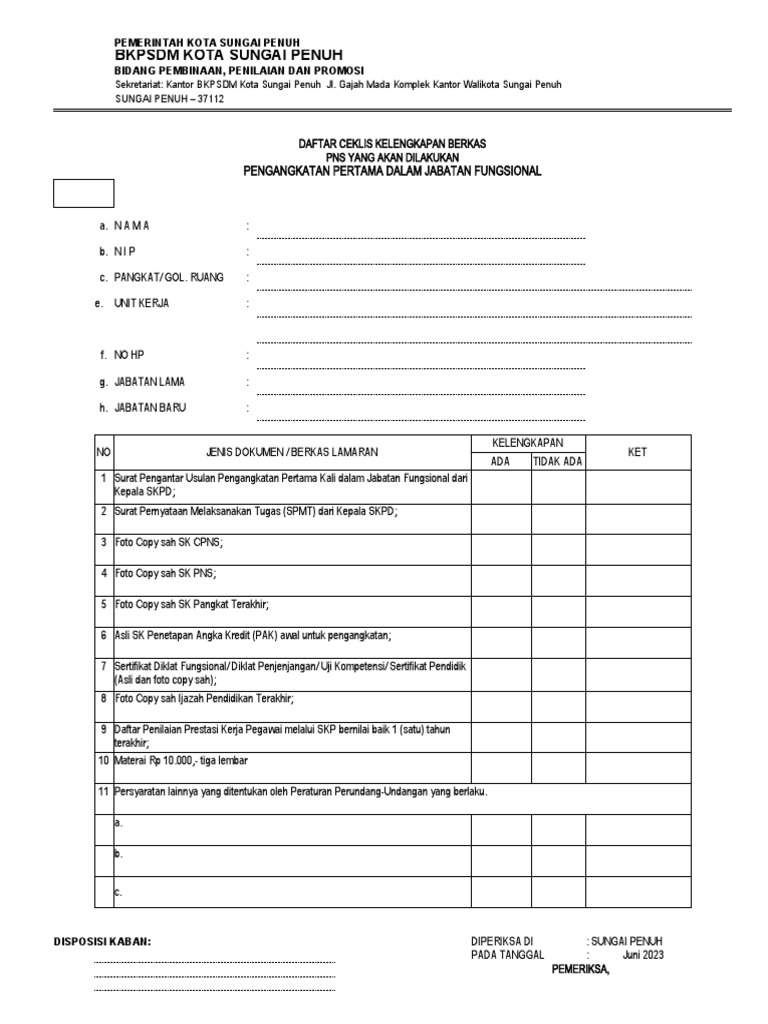 Ceklis Fungsional | PDF