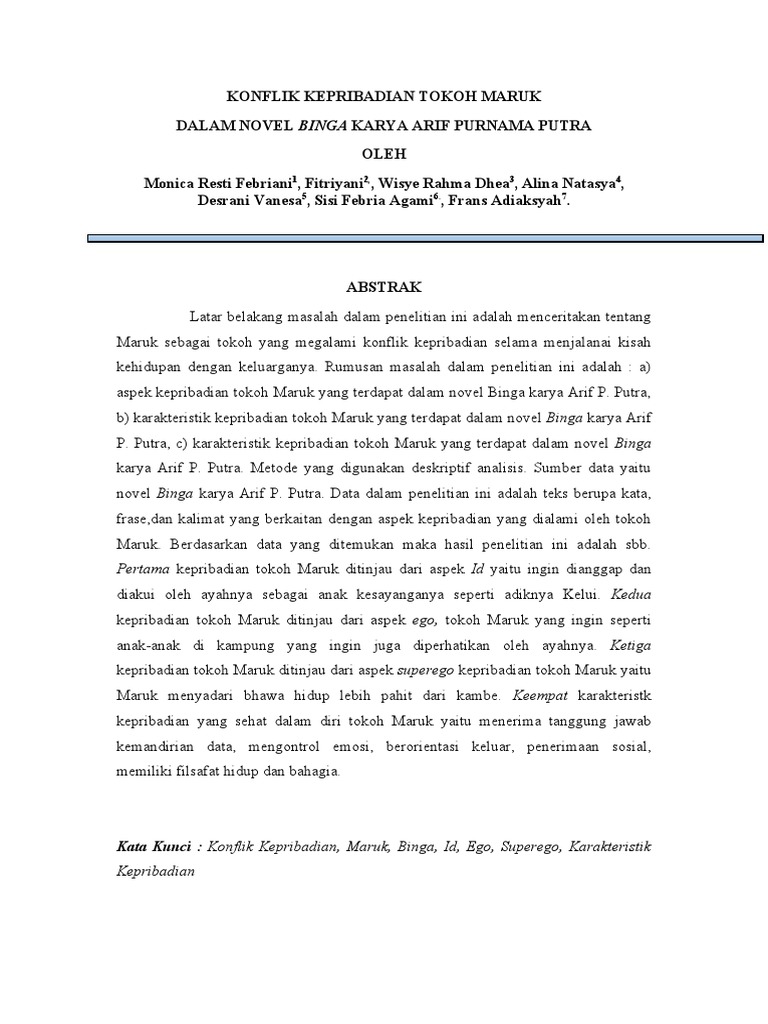 Konflik Kepribadian Tokoh Maruk | PDF