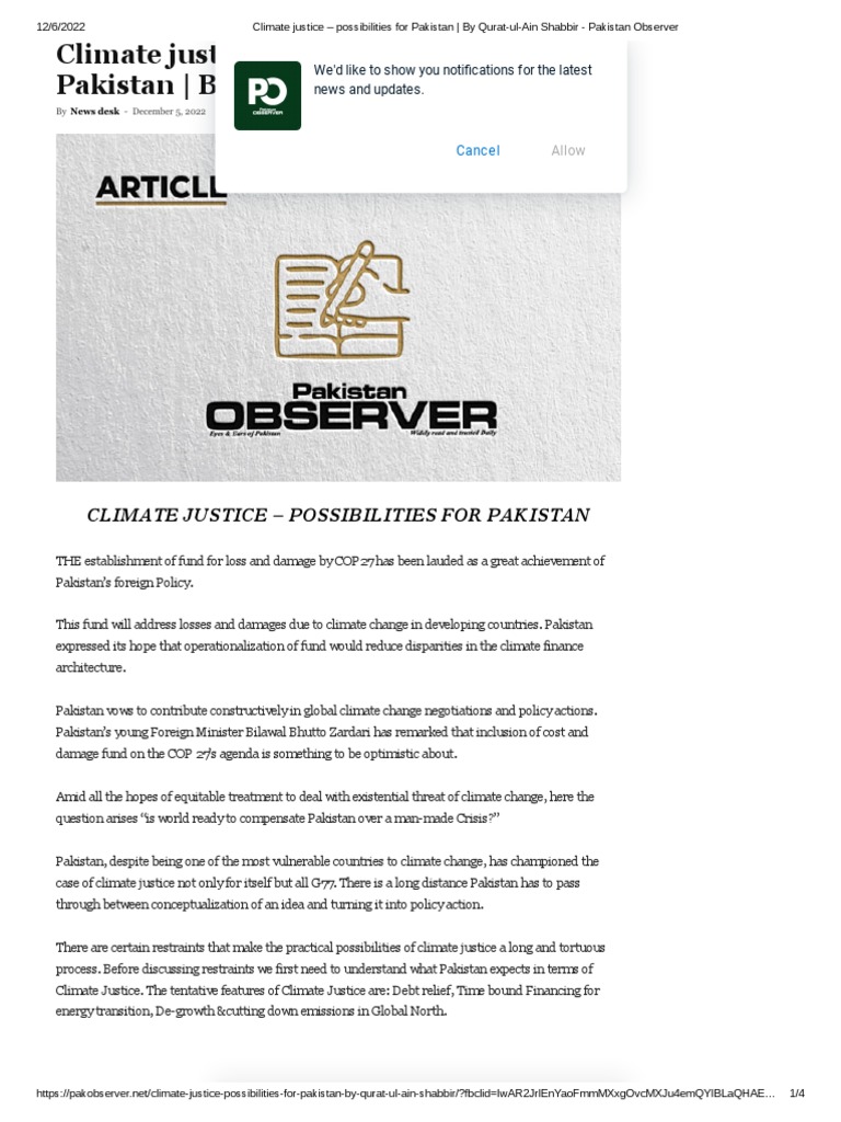 Climate Justice - Possibilities For Pakistan - by Qurat-ul-Ain Shabbir ...