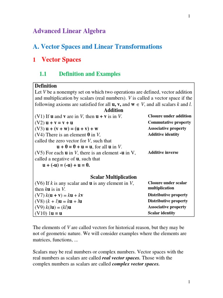 A. Linear Transformations | PDF A. Linear Transformations | PDF
