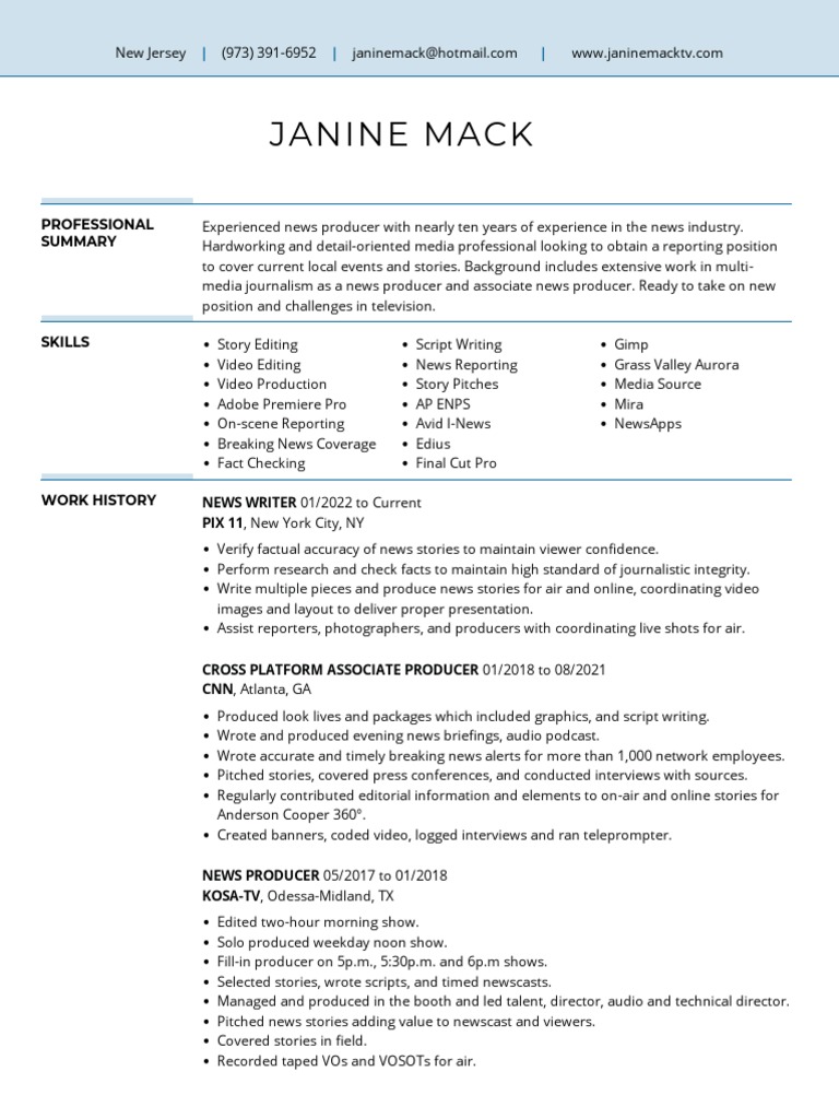 Janine Mack Resume 2023 | PDF