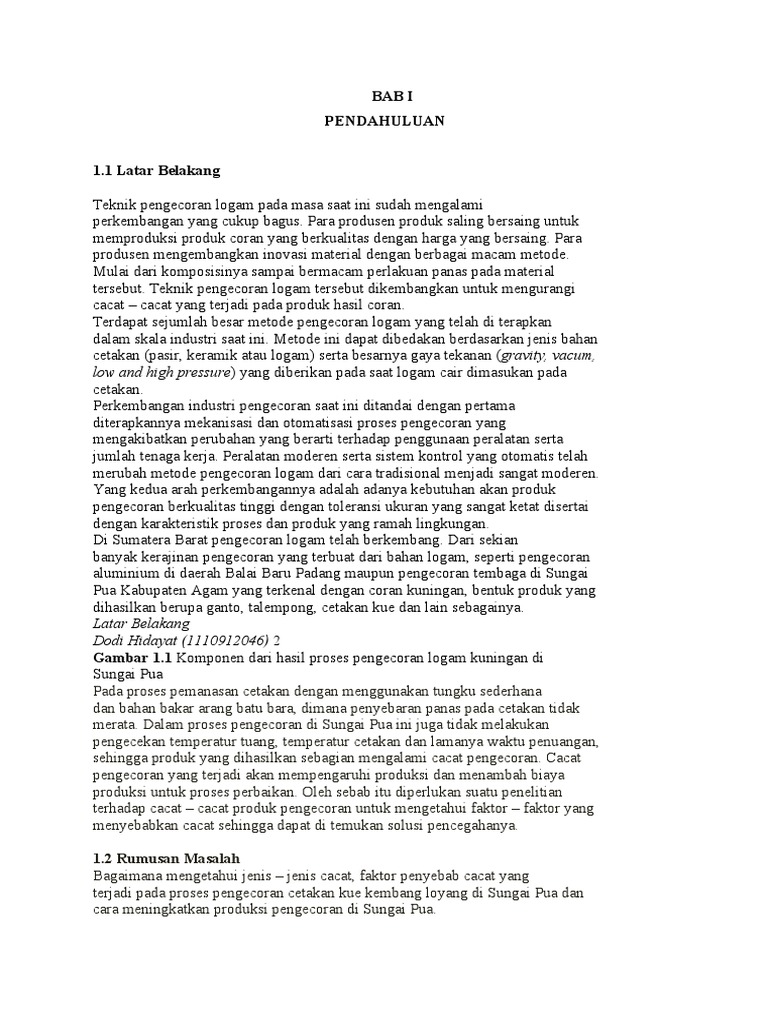 Pengecoran Logam | PDF | Teknologi & Rekayasa