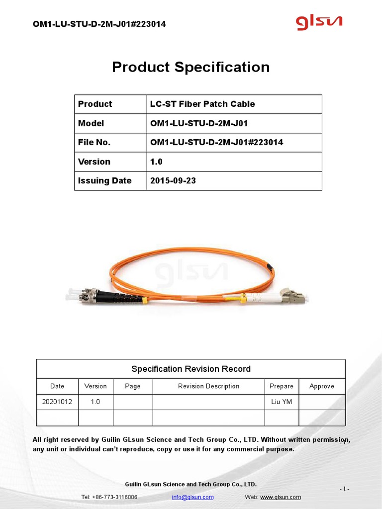 LC-ST Fiber Patch Cable | PDF