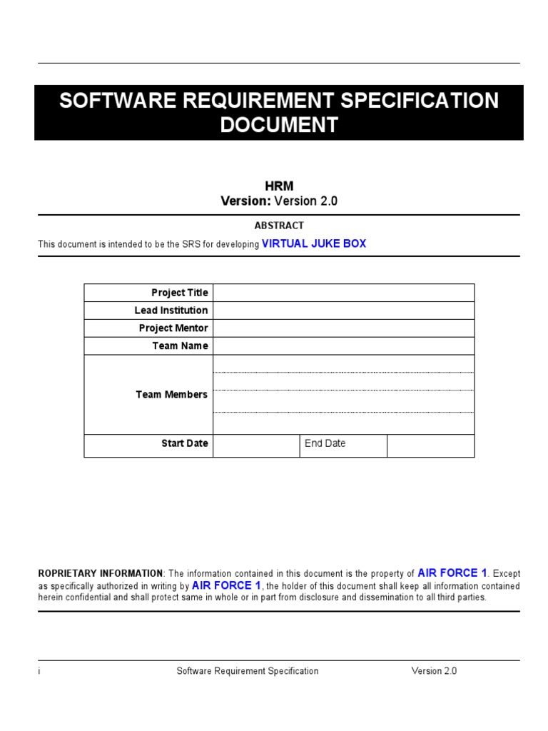 Software Requiremen Specification Template | PDF | Use Case | Software Bug