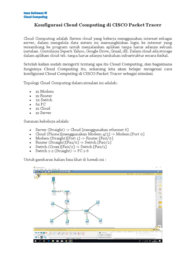 Konfigurasi Cloud Computing Di CISCO Packet Tracer | PDF