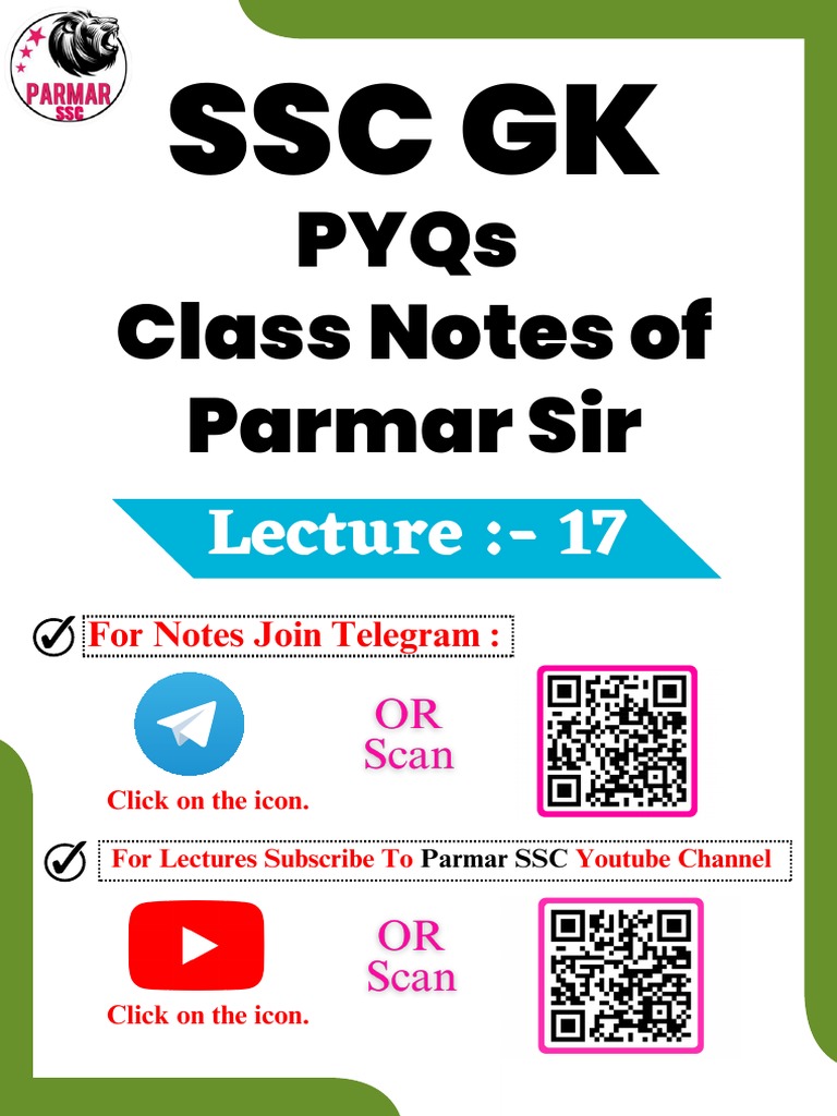 Lecture - 17 SSC PYQ Notes | PDF