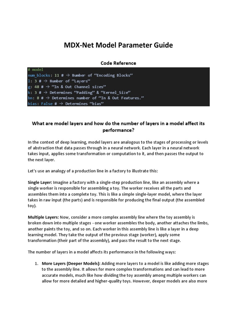 MDX-Net Model Parameter Guide | PDF | Technology & Engineering