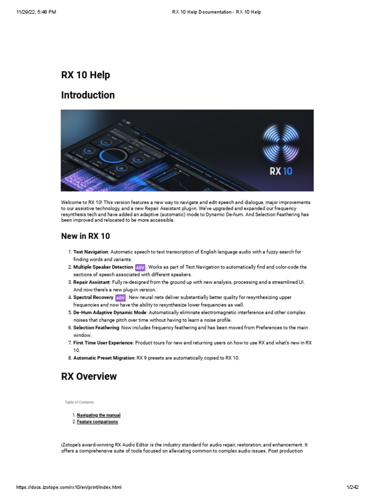 RX 10 Features and Enhancements Overview | PDF