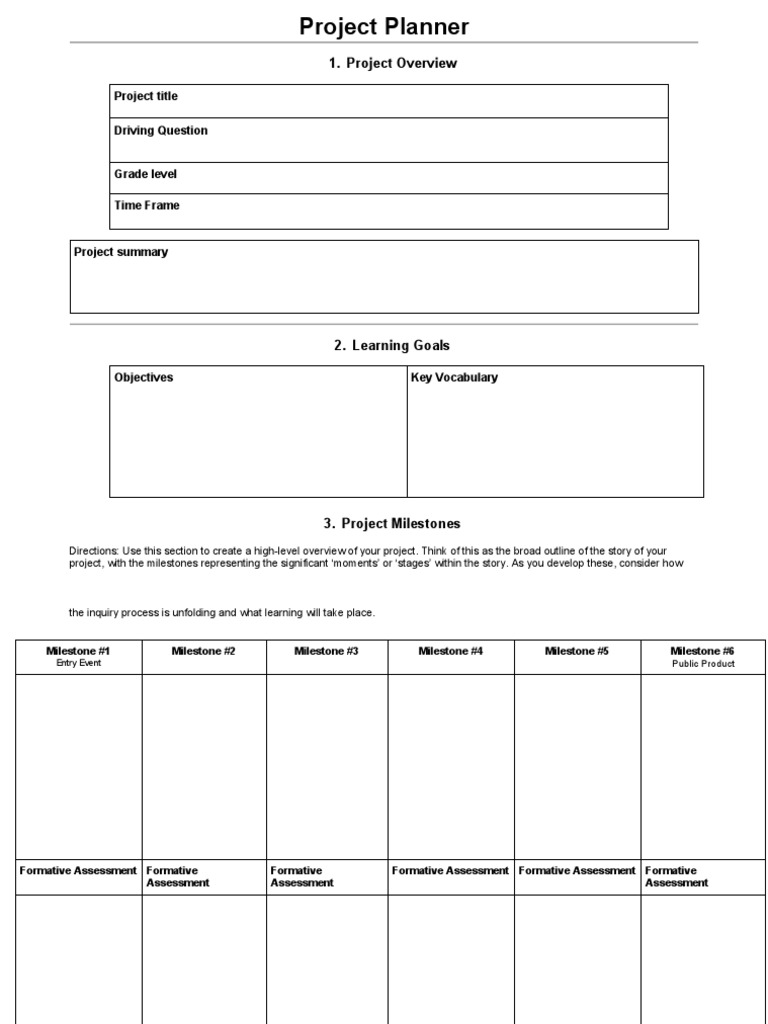 Project Planner Template | PDF