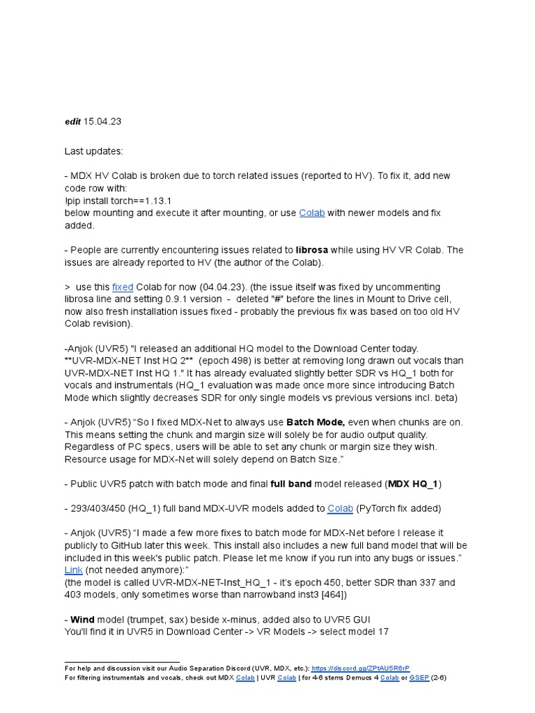 Instrumental, Vocal Separation & Mastering Guide - UVR - MDX - Demucs ...