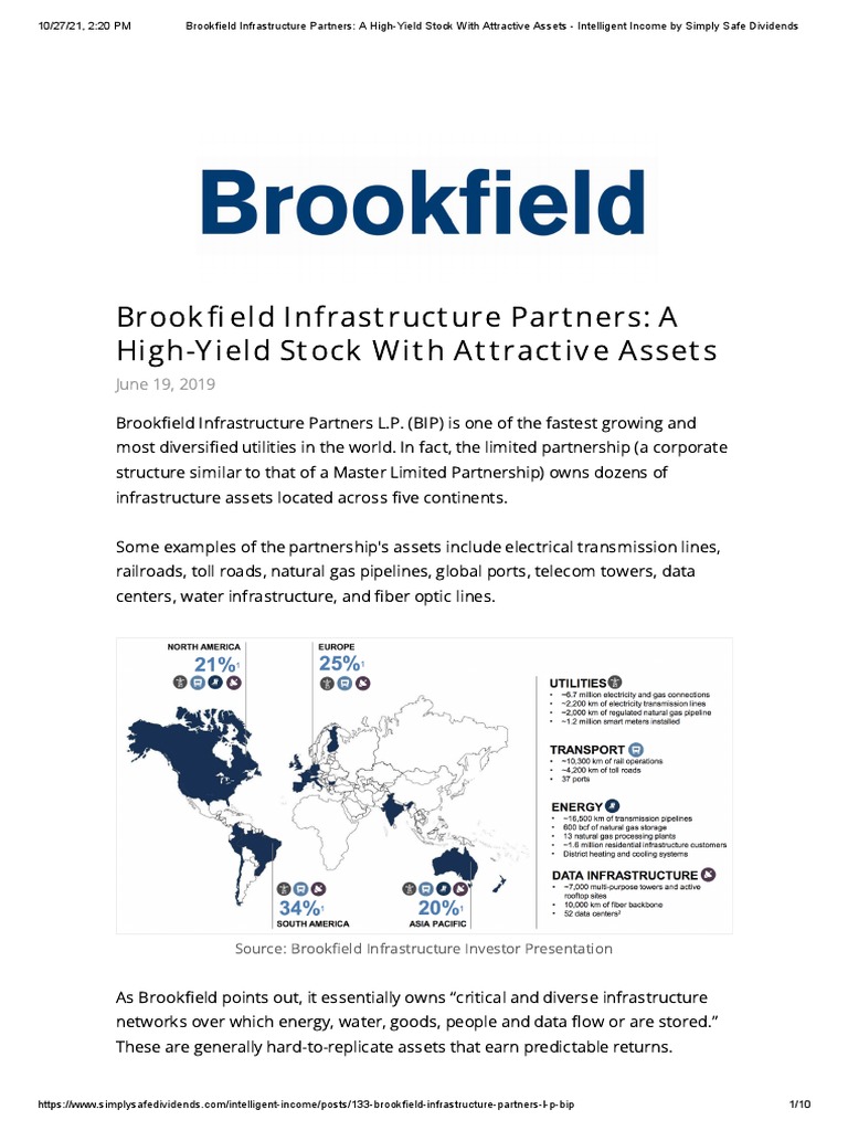 Brookfield Infrastructure Partners - A High-Yield Stock With Attractive Assets - Intelligent ...