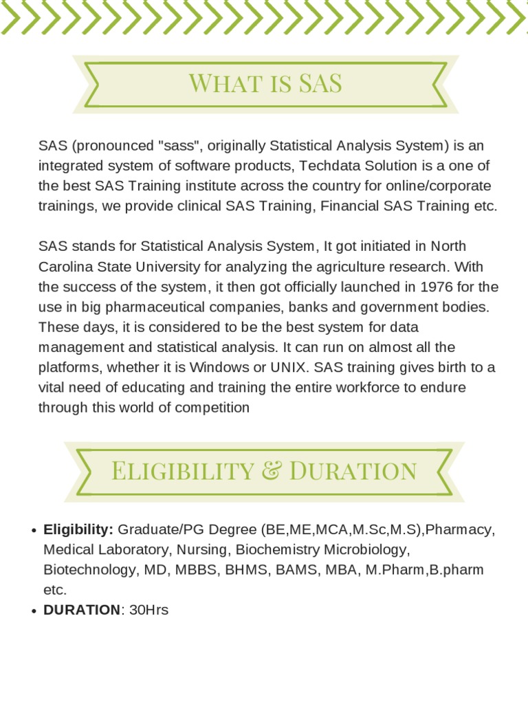 Clinical Sas Training Pdf 