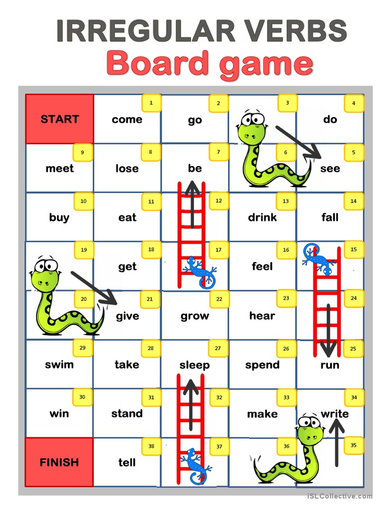 Irregular Verbs - Board Game | PDF