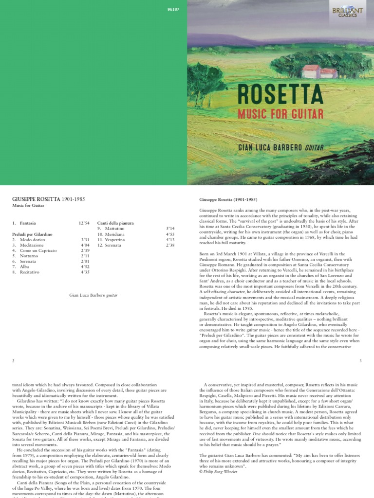 ROSETTA-Booklet-03 | PDF | Performing Arts | Classical Music