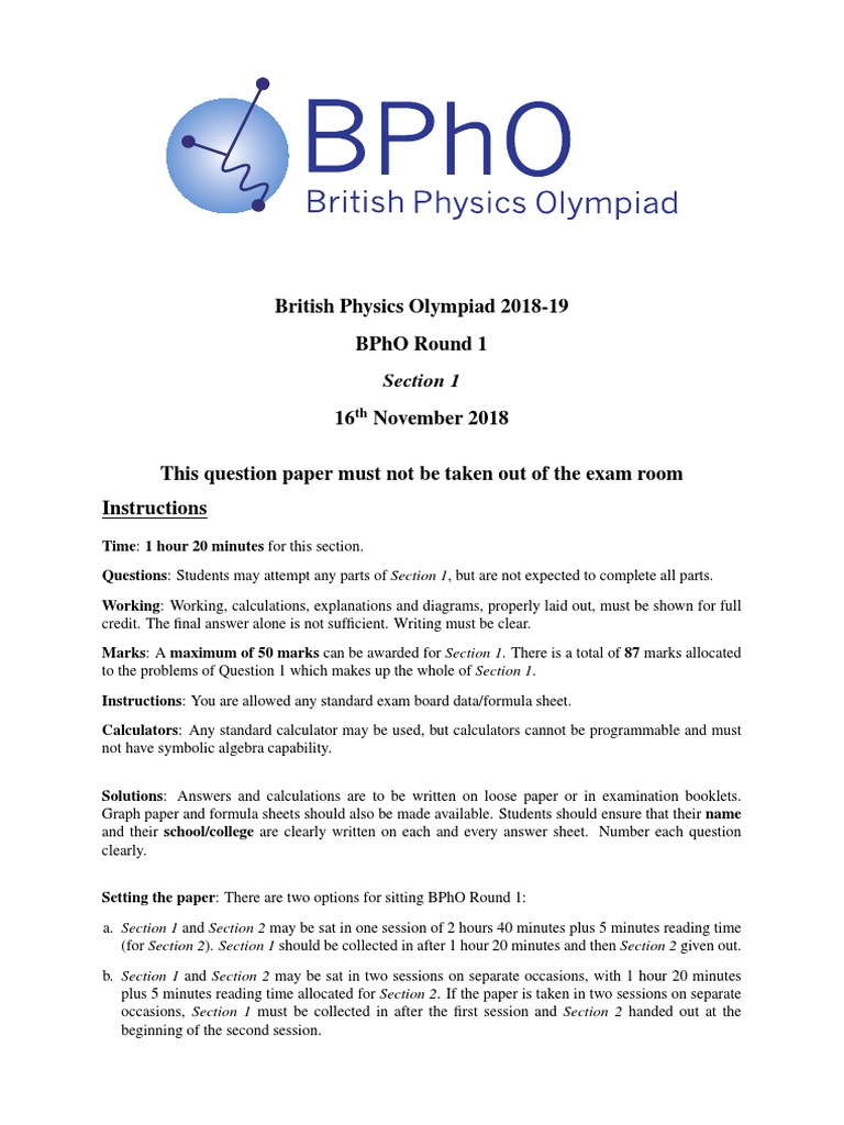 BPhO 2018 | PDF