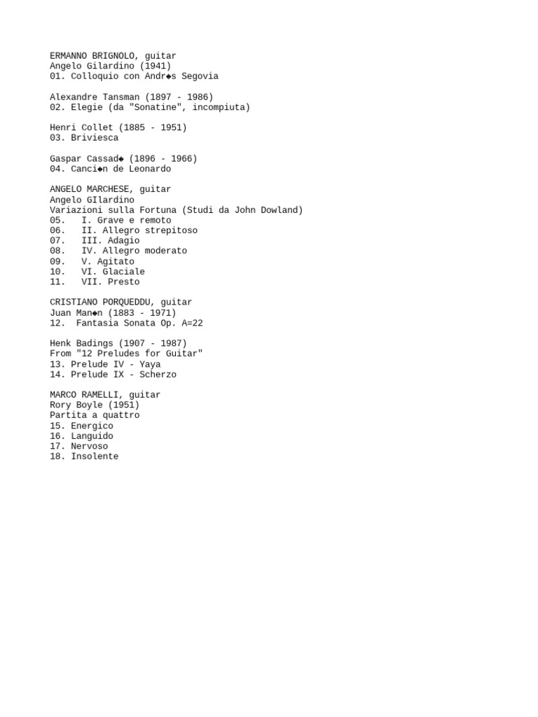 Tracklist | PDF | Art