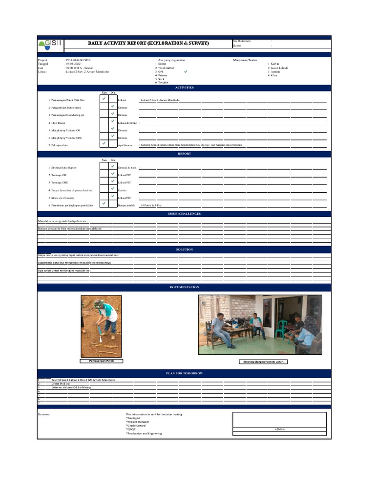 Daily Report Exploration & Survey 070322 | PDF