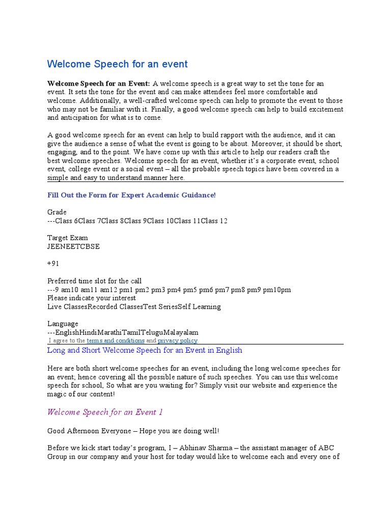 Welcome Address Graduation | PDF | Fashion