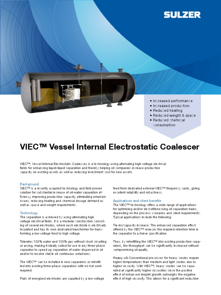 Viec Vessel Internal Electrostatic Coalescer | PDF