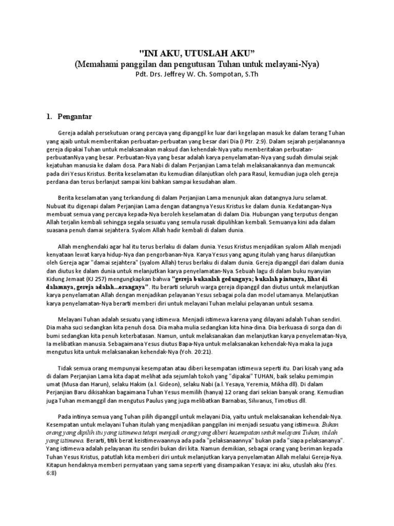 Ini Aku, Utuslah Aku | PDF