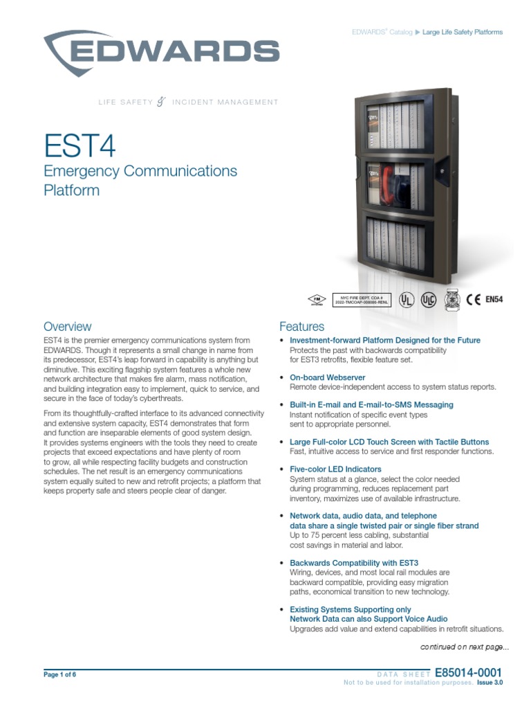 E85014-0001 - EST4 Overview | PDF