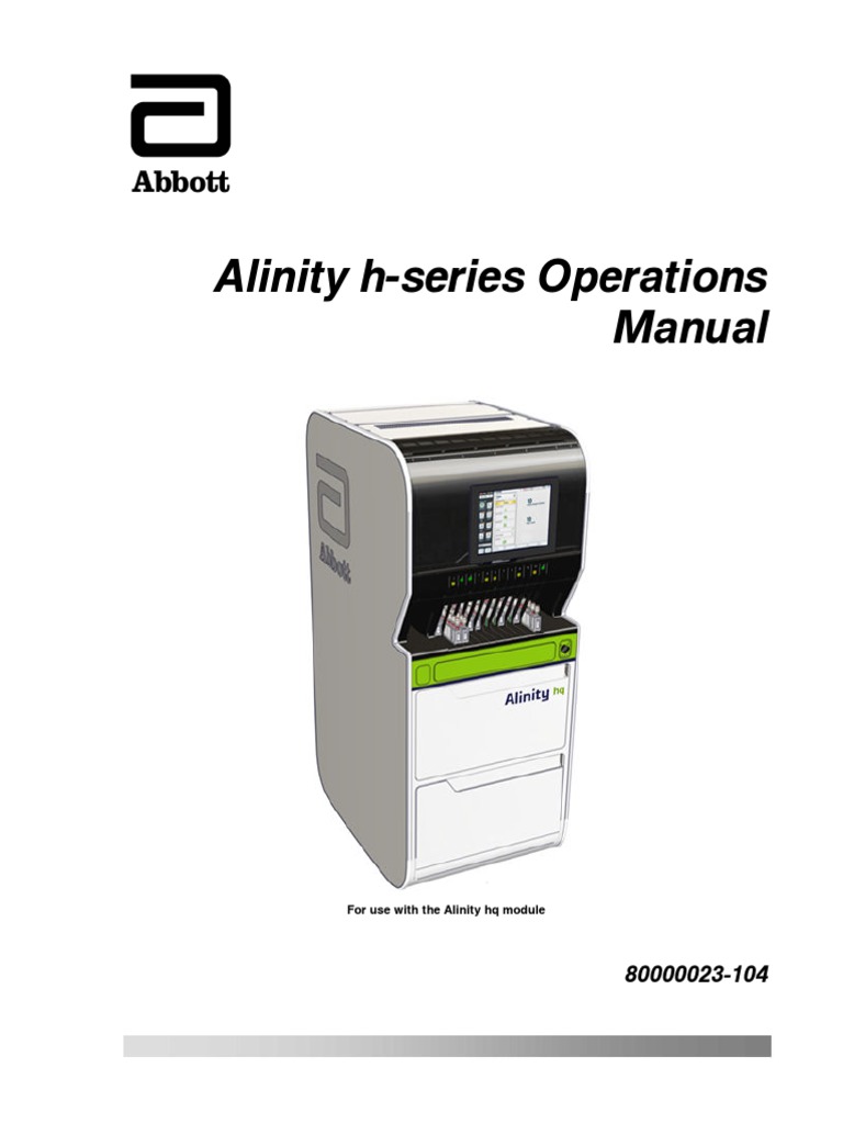 80000023-104 - Alinty H-Series Operations Manual - Customer | PDF