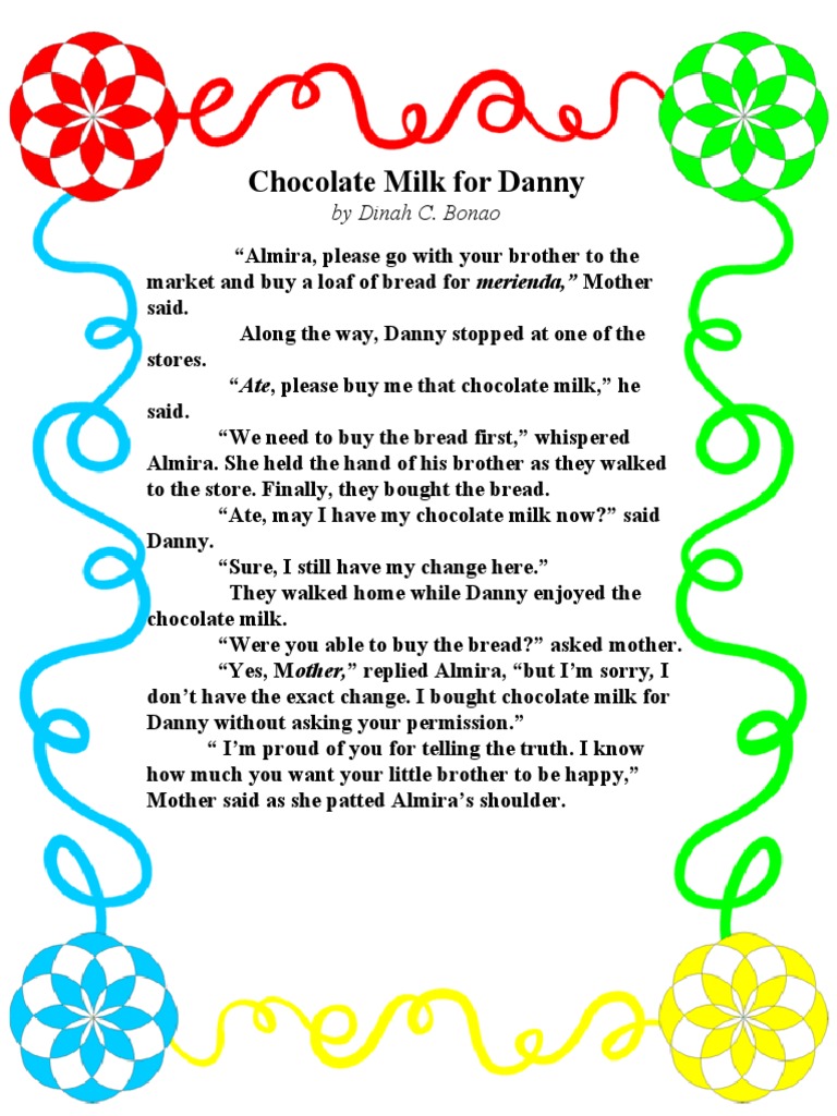 Chocolate Milk For Danny Unit 2 Week 1 | PDF