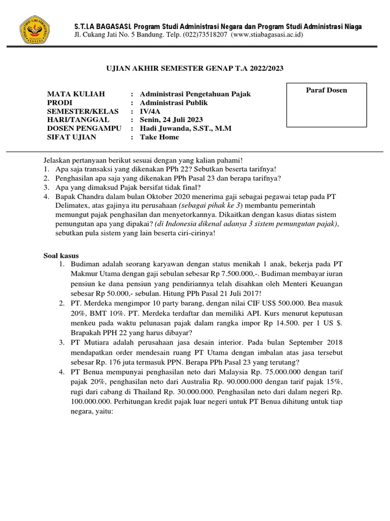 AP - Adm Pengetahuan Pajak - IV A-1 | PDF