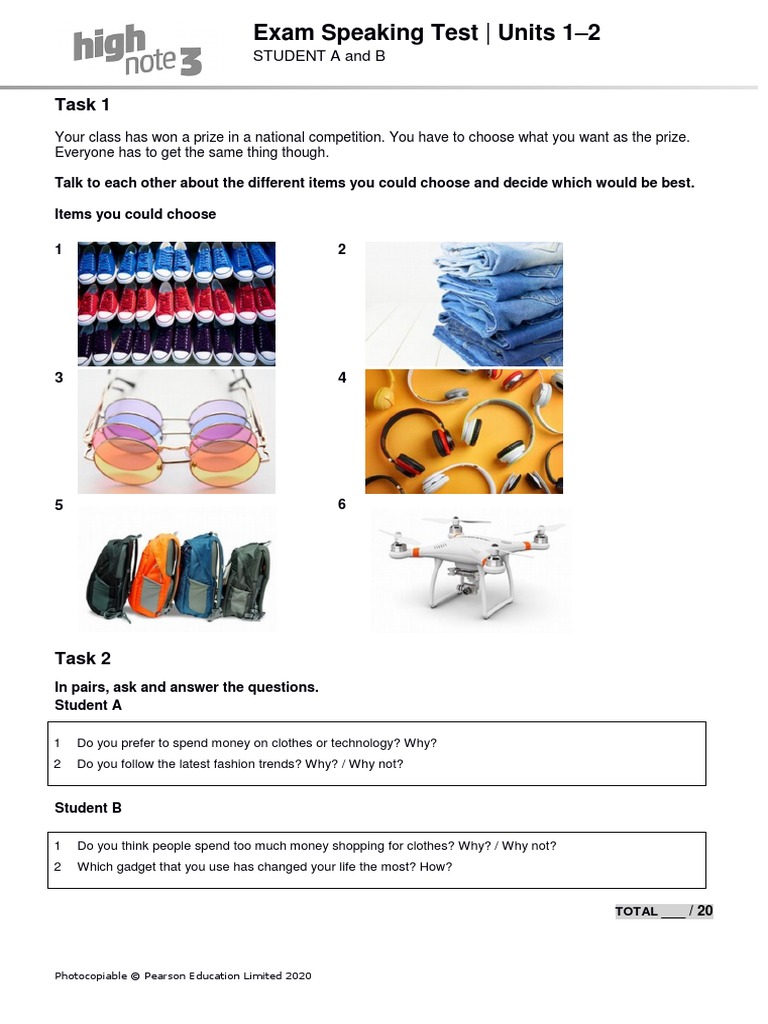 High Note 3 Speaking Tests | PDF