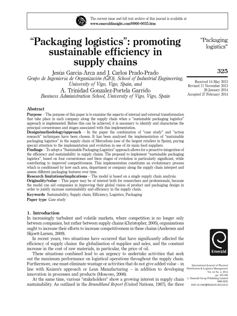 10.1108@ijpdlm 05 2013 0112 | PDF | Supply Chain | Logistics