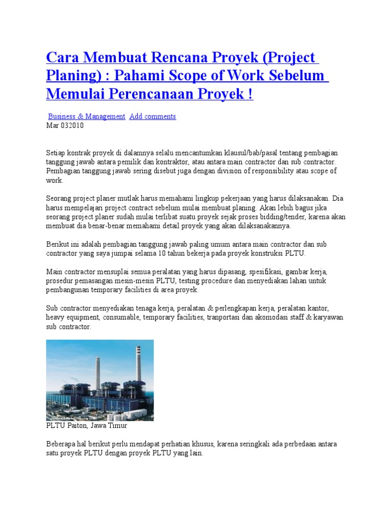 Cara Membuat Rencana Proyek | PDF