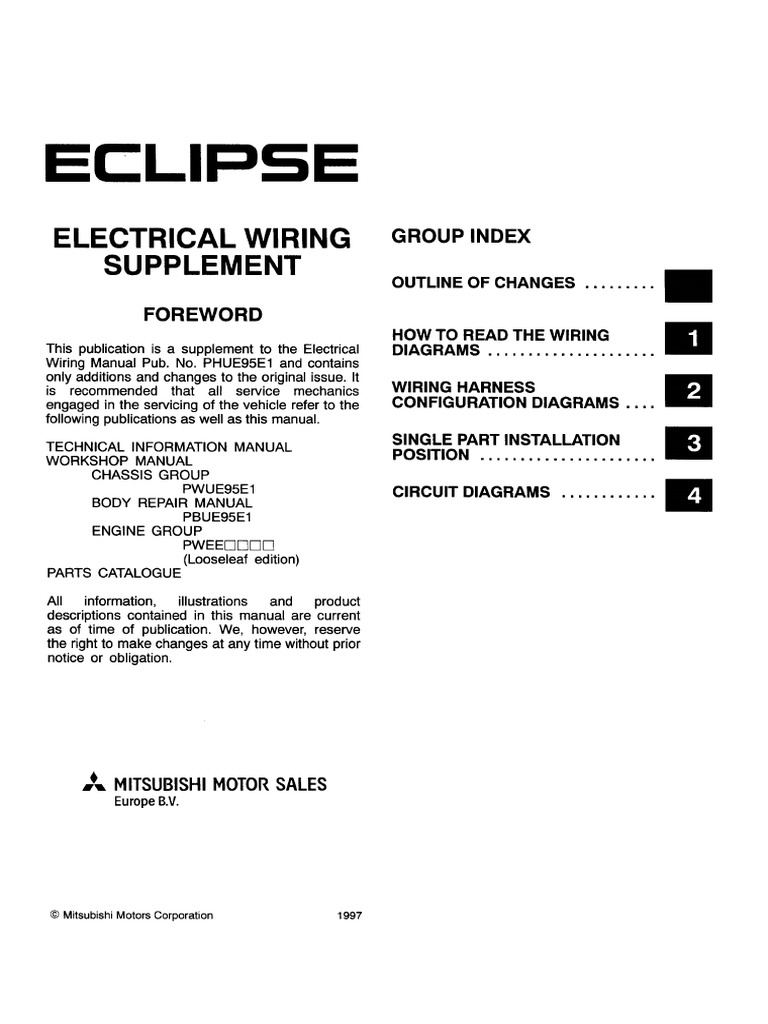 Mitsubishi Eclipse 1998 Electrical Wiring Diagrams | PDF