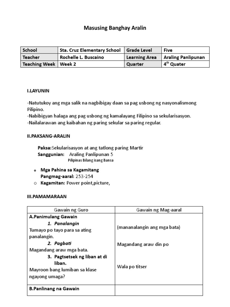 Leson Plan A.P | PDF