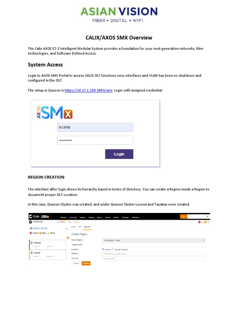 Calix AXOS SMX Portal User Guide | PDF