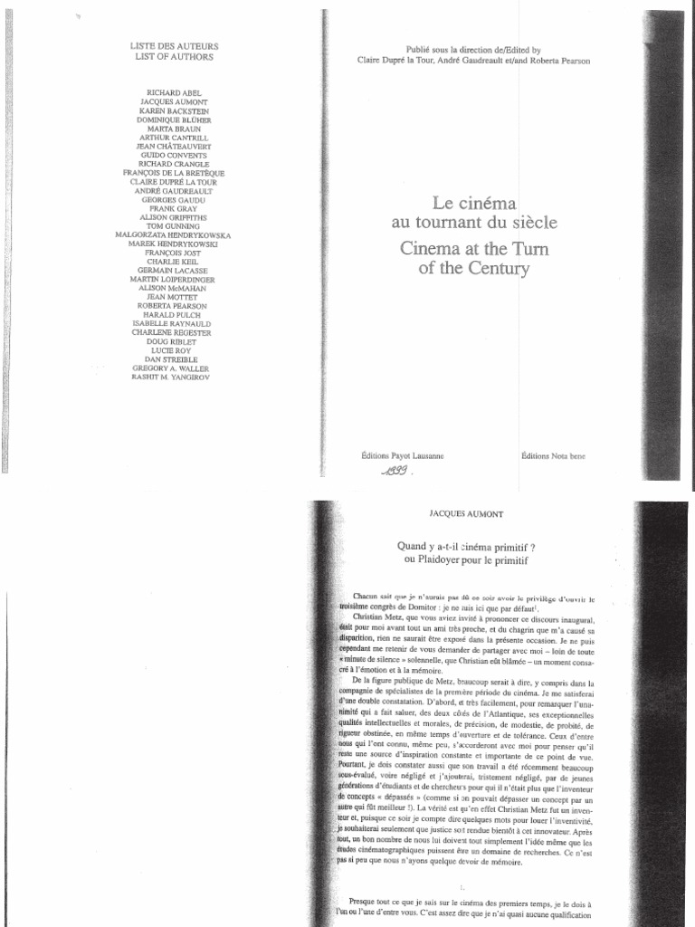 Quand T A-T-Il Cinéma Primitif ? Ou Plaidoyer Pour Le Primitif | PDF