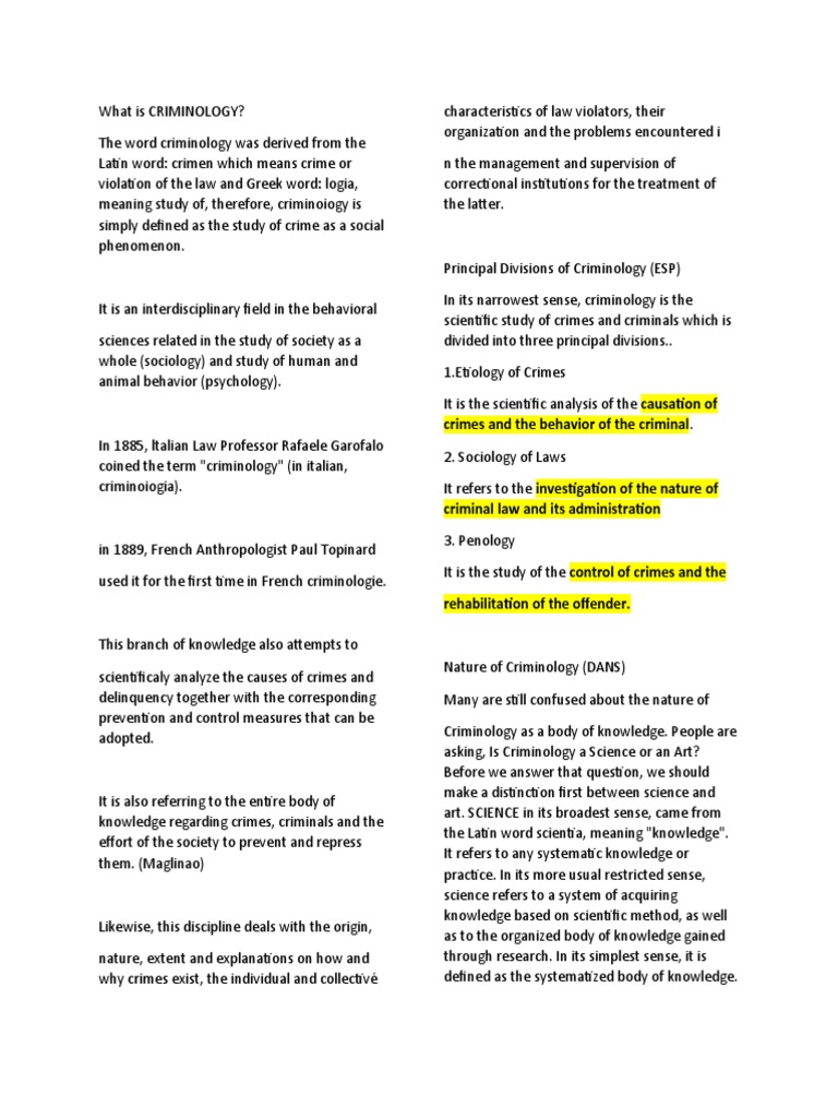 Introduction To Criminology | PDF | Criminology | Crimes