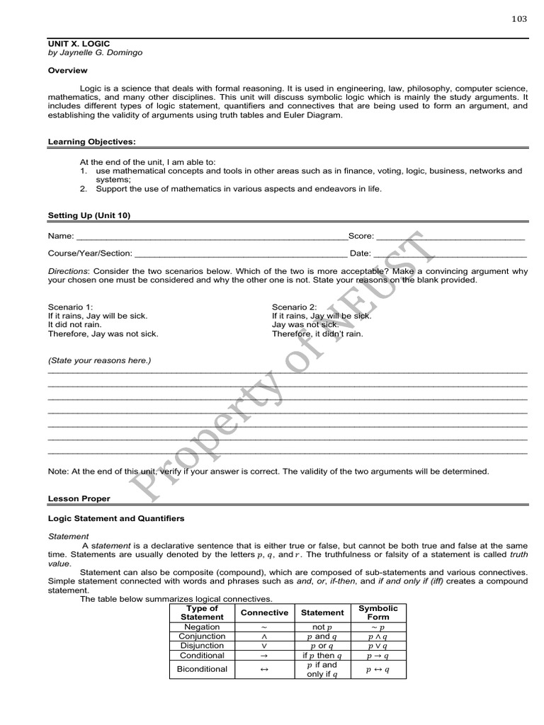 Logic: Truth Tables & Implications | PDF