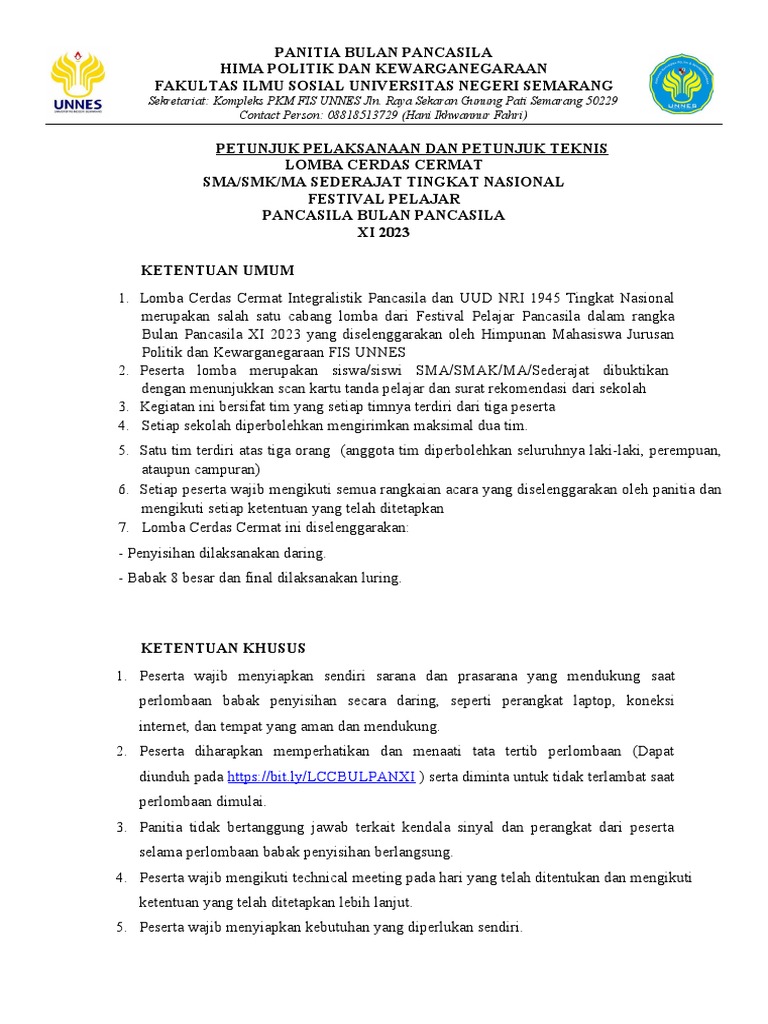 Petunjuk Pelaksanaan Dan Petunjuk Teknis LCC 2023 | PDF