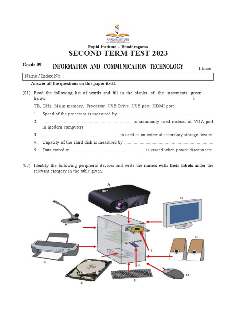 It Revision Grade 9 | PDF | Computer Data Storage | Computer Program