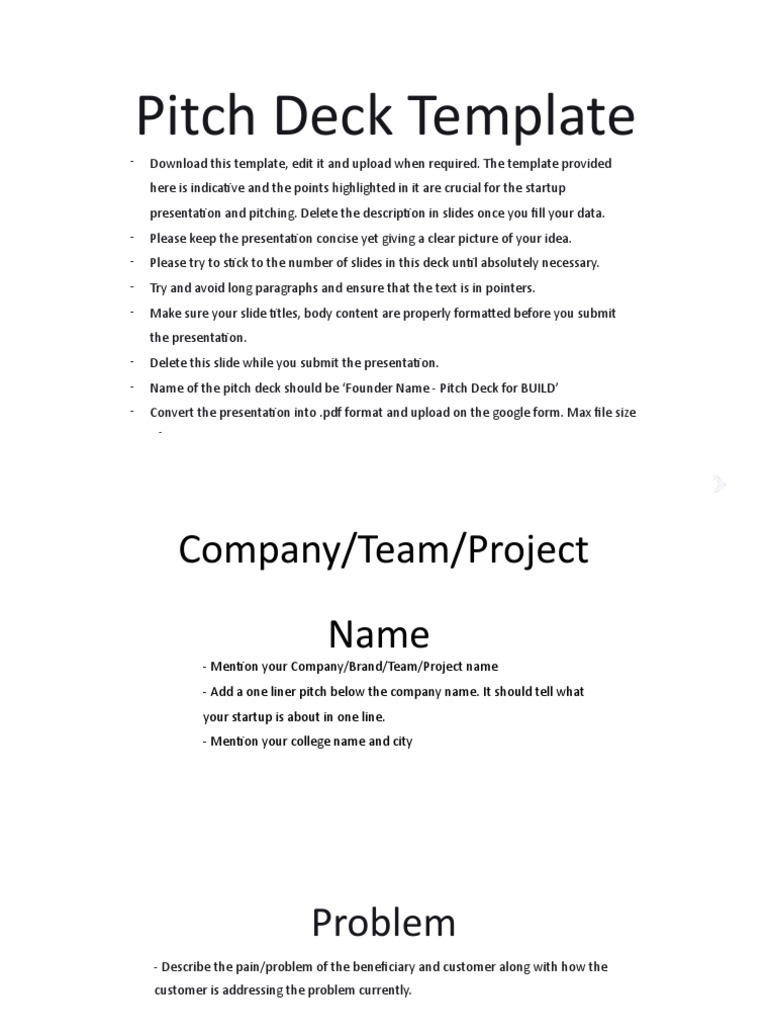 Pitch Deck Template Build Pdf