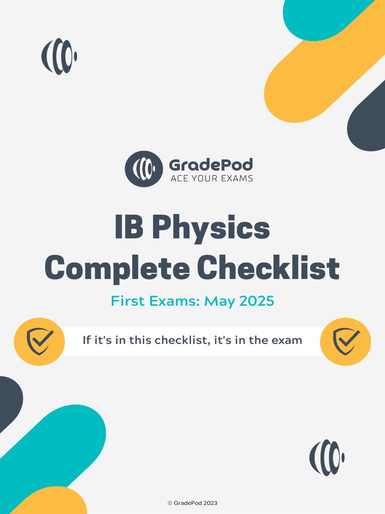 Ib Physics New Syllabus 2023 Learning Objectives Checklist | PDF