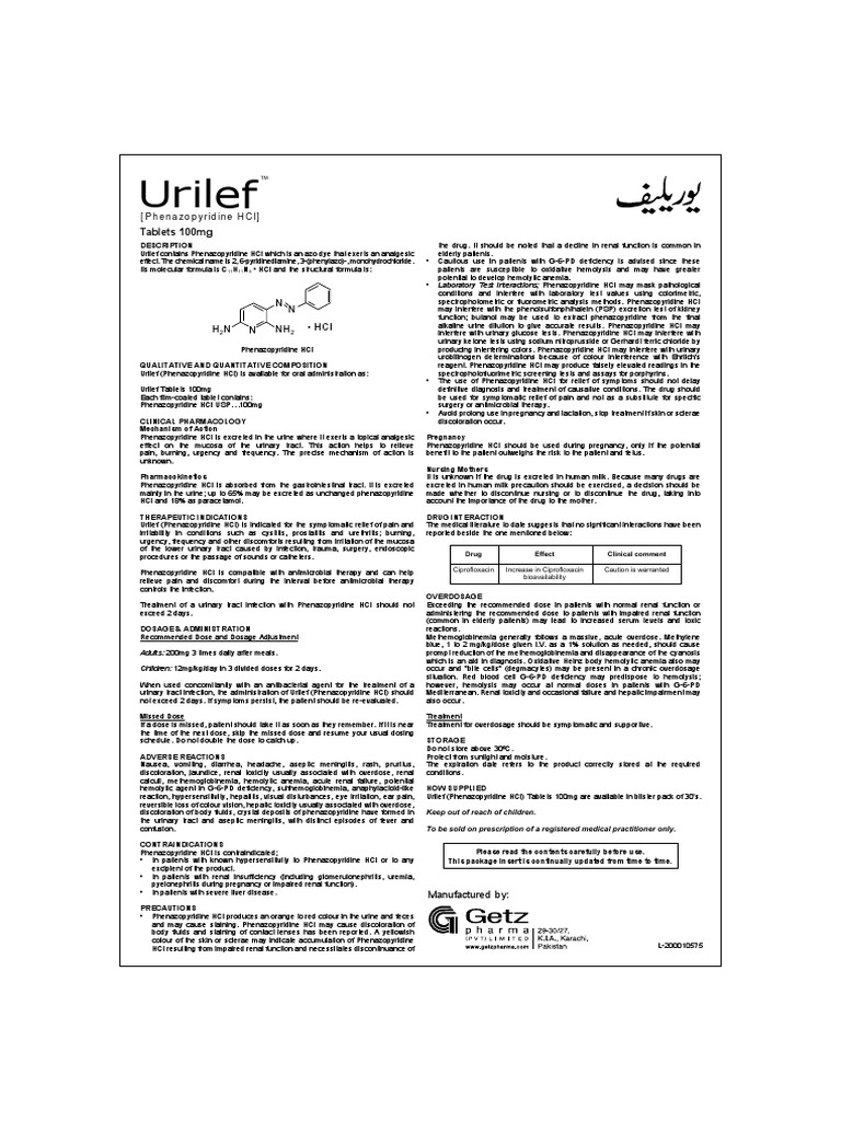 Urilef Tab Leaflet Folded 10575 | PDF