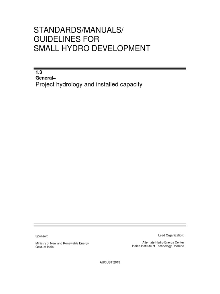 1 3 Project Hydrology and Installed Capacity | PDF