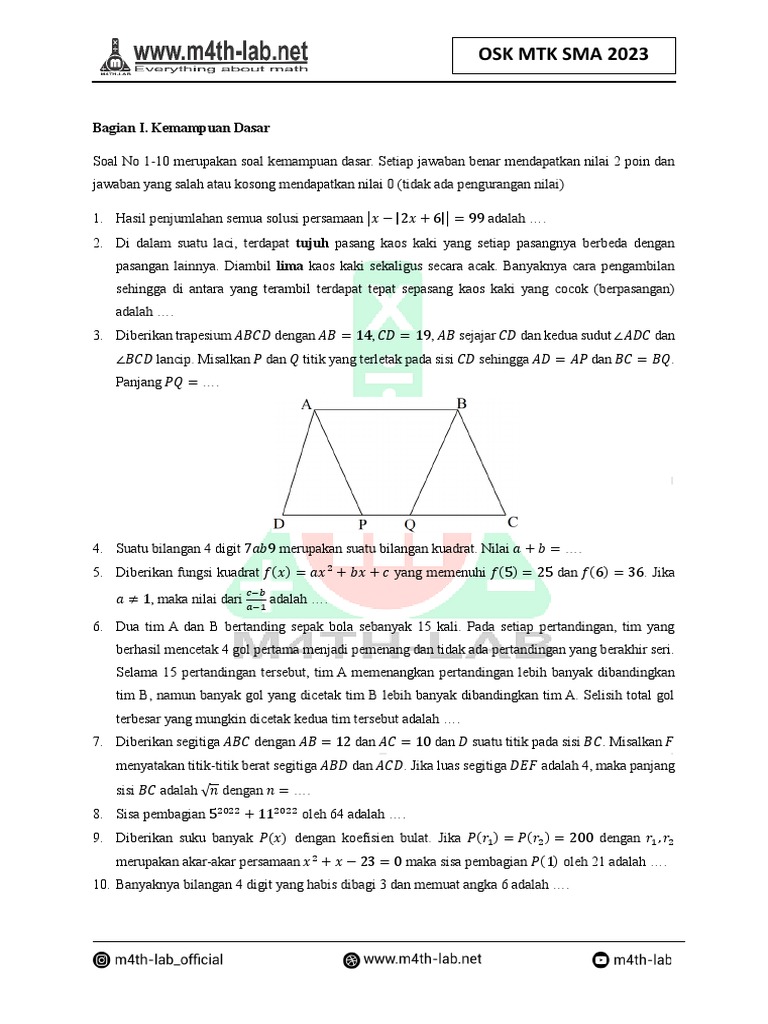 Osk MTK Sma 2023 | PDF | Metode & Bahan Ajar