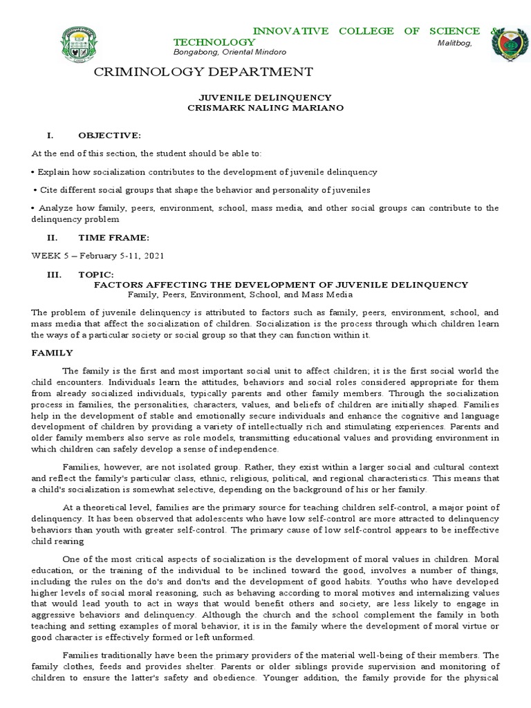 Juvenile Midterm | PDF | Juvenile Delinquency | Child Abuse Juvenile Midterm | PDF | Juvenile Delinquency | Child Abuse
