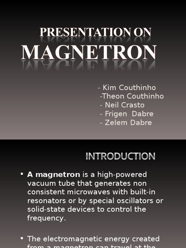 Cavity Magnetron | PDF | Microwave | Manufactured Goods