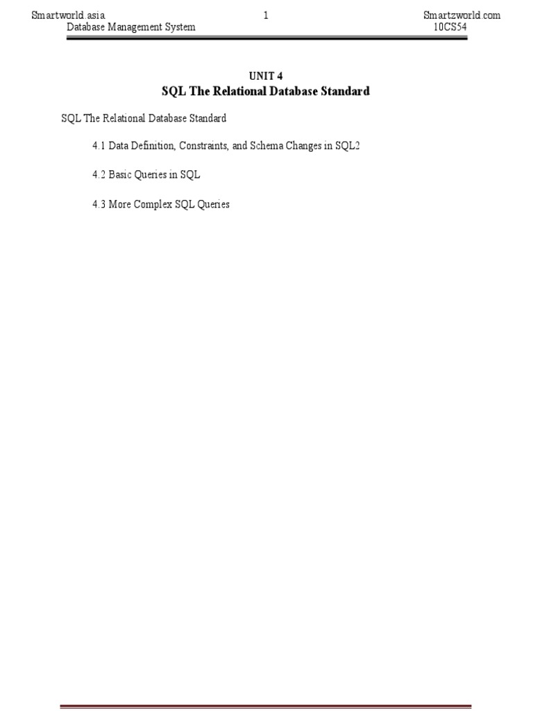 Cse-V-database Management Systems U4 | PDF | Relational Database | Sql Cse-V-database Management Systems U4 | PDF | Relational Database | Sql