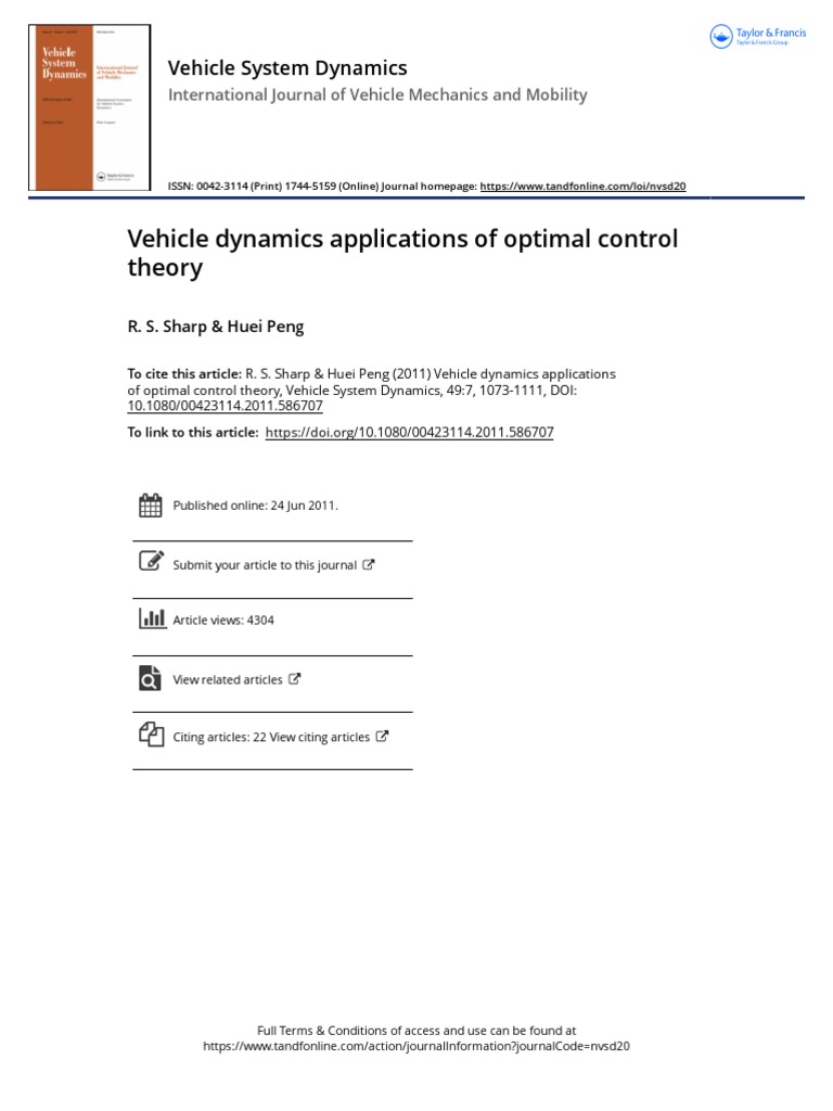 constrainedLQR Vehicle Dynamics Applications of Optimal Control Theory ...