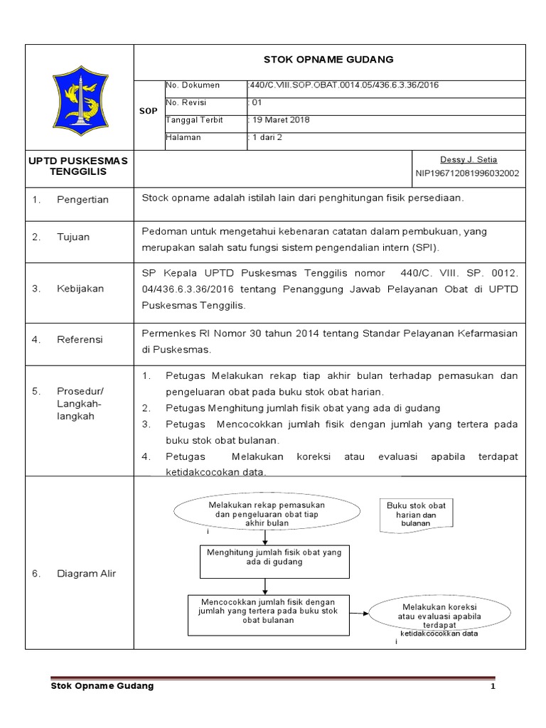 14. SOP STOK OPNAME GUDANG | PDF