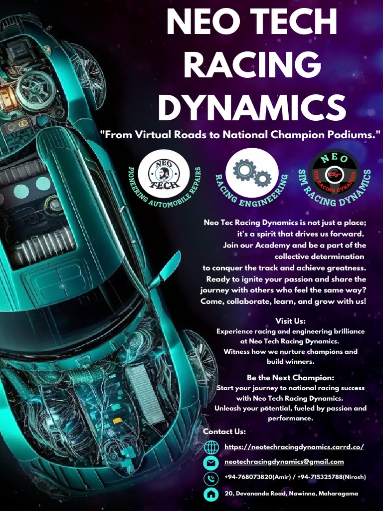 Neo Tech Racing Academy Overview | PDF | Vehicles | Mechanical Engineering